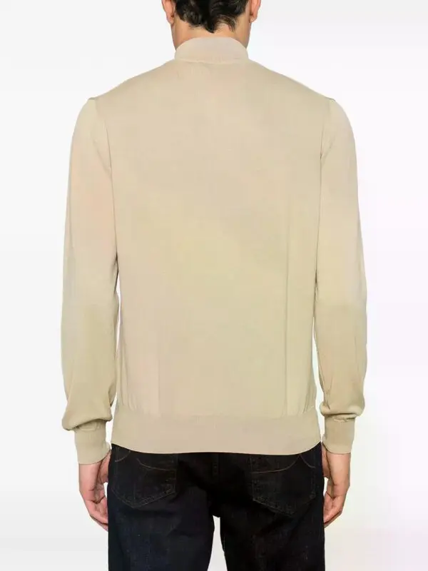 Canali Zip Funnel-neck Polo Shirt