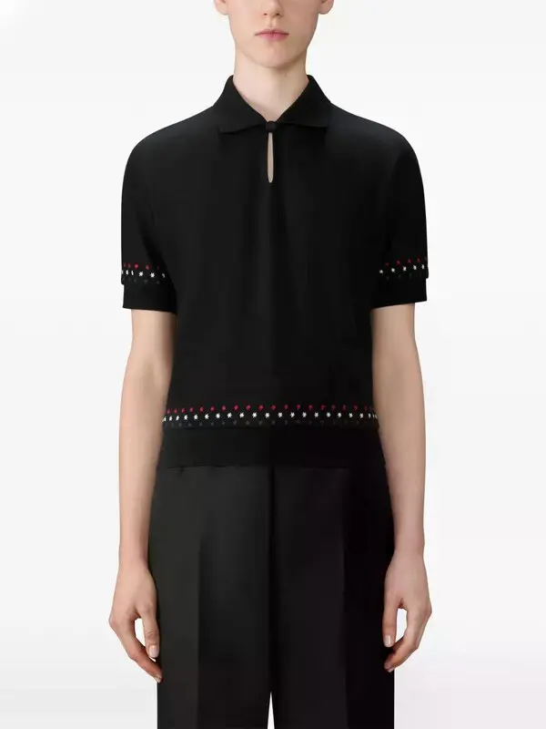 Thom Browne Snowflake-embroidered Polo Top