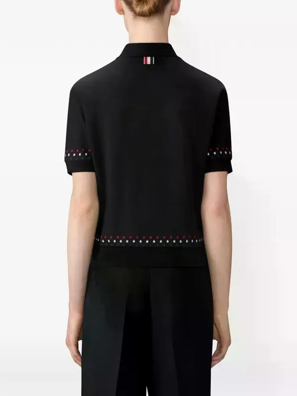 Thom Browne Snowflake-embroidered Polo Top