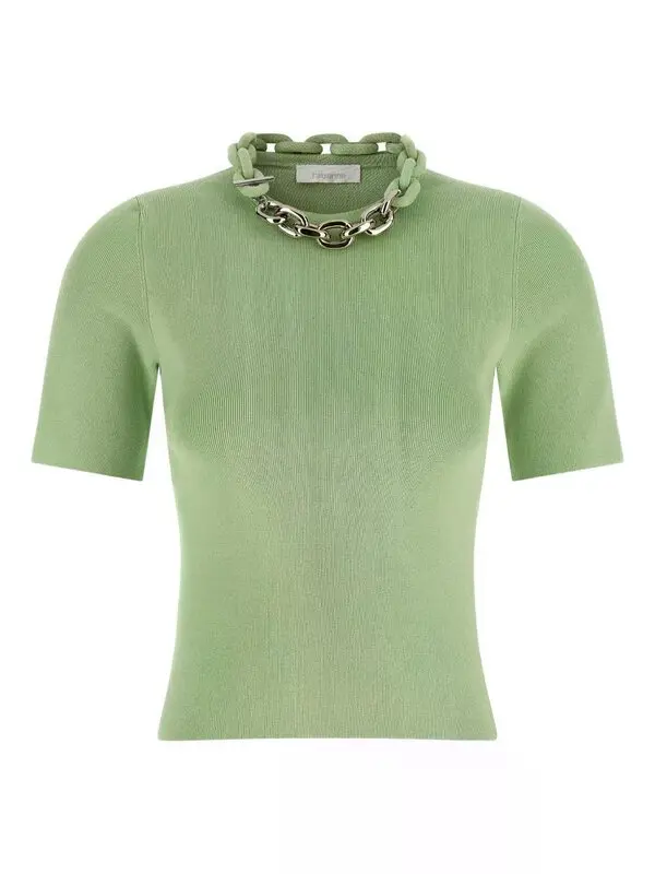 Rabanne Embellished-collar Ribbed T-shirt