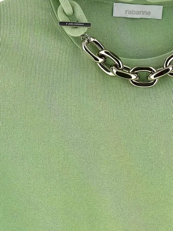 Rabanne Embellished-collar Ribbed T-shirt