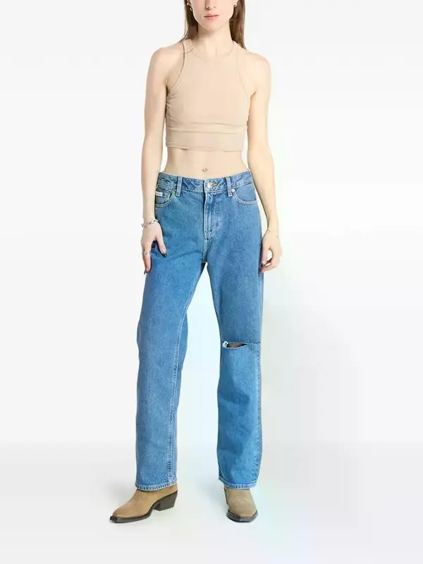 Calvin Klein Straight Leg Ripped Jeans