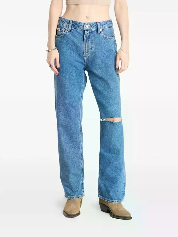 Calvin Klein Straight Leg Ripped Jeans
