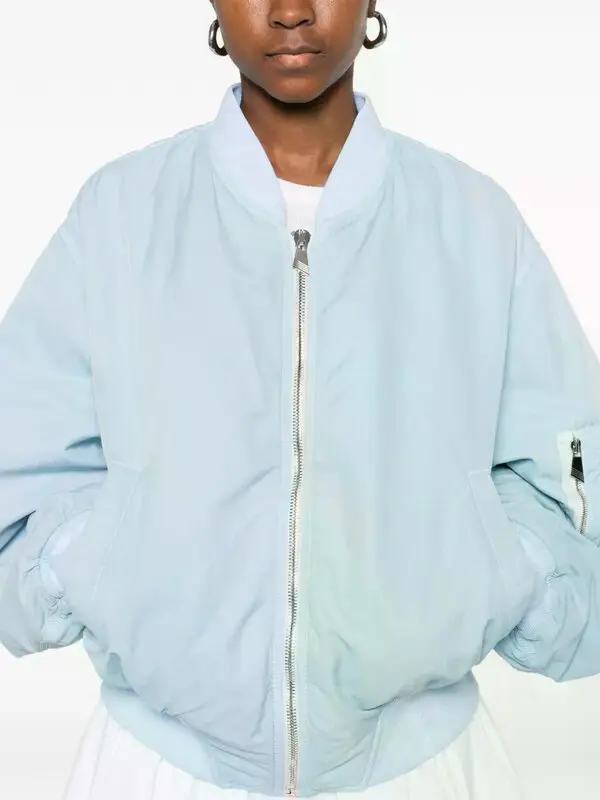 Attico Anja Zip Bomber Jacket - Blue