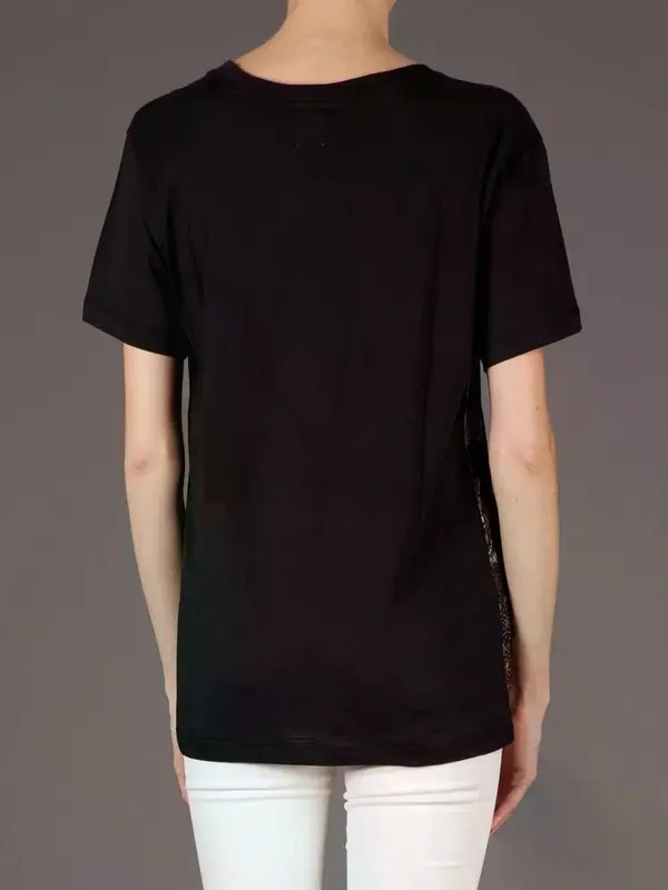 Nico Patterned Cotton T-shirt - Black
