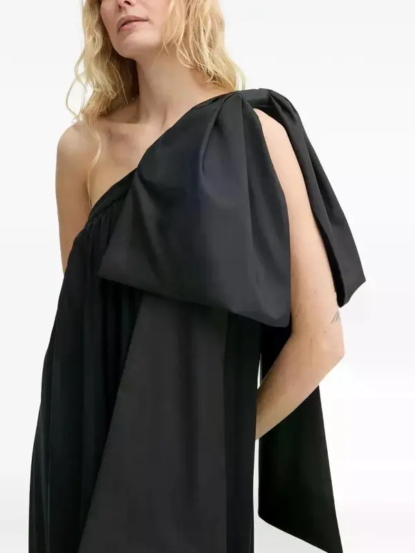 Sleeper Bow One-shoulder Midi Dress