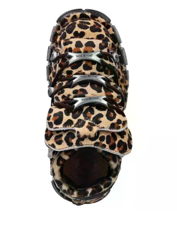 NEW ROCK 60mm Leopard-print Platform Sneakers - Brown