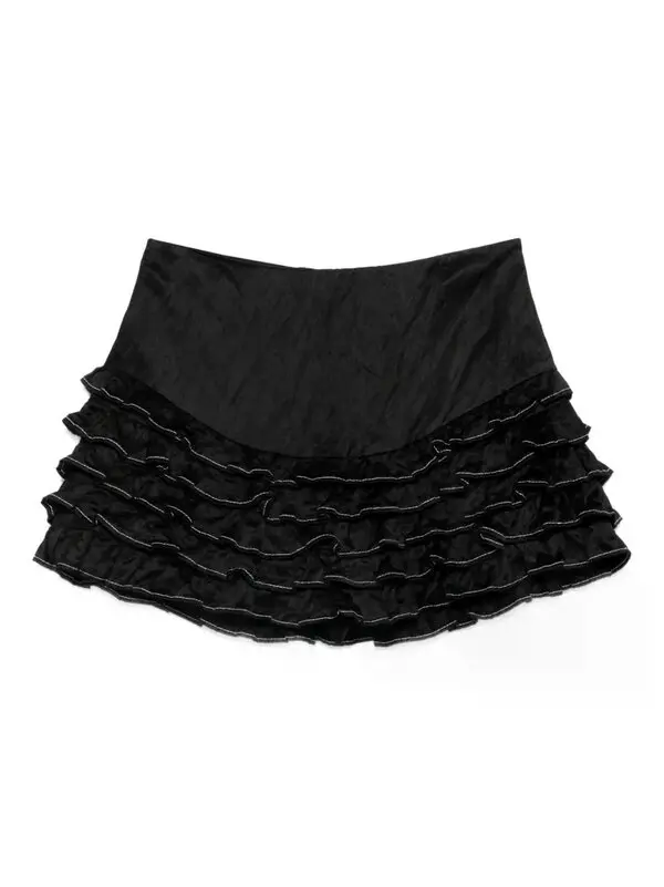 Sandro Ruffled Skort With Contrast Topstitching
