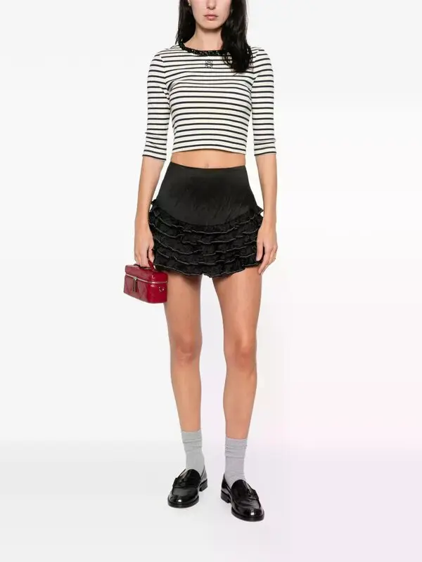 Sandro Ruffled Skort With Contrast Topstitching
