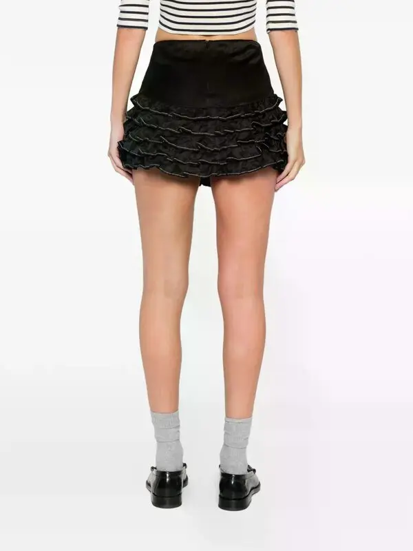 Sandro Ruffled Skort With Contrast Topstitching