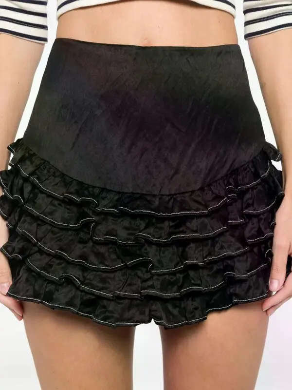 Sandro Ruffled Skort With Contrast Topstitching
