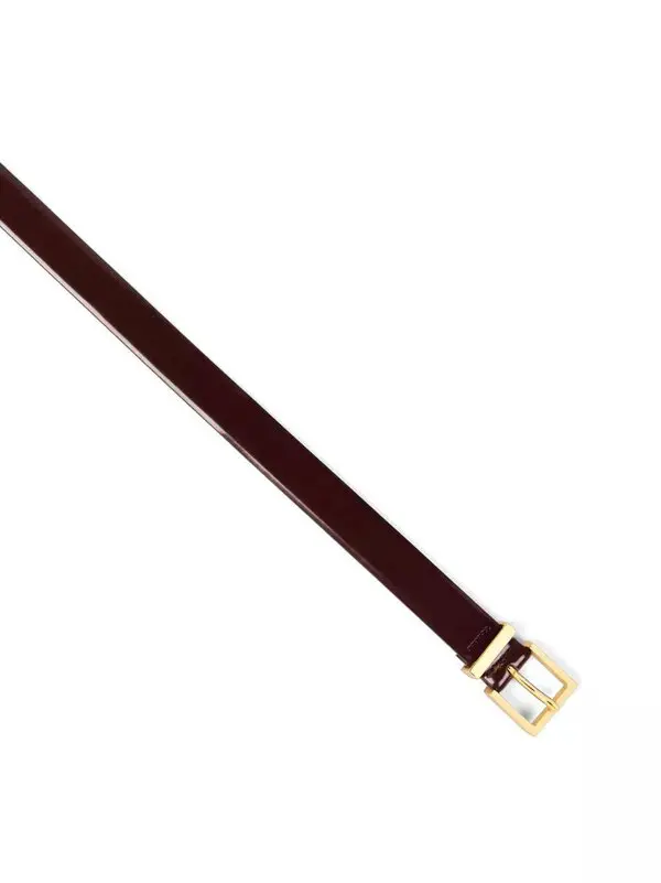 Sandro Square Buckle Leather Belt - Brown