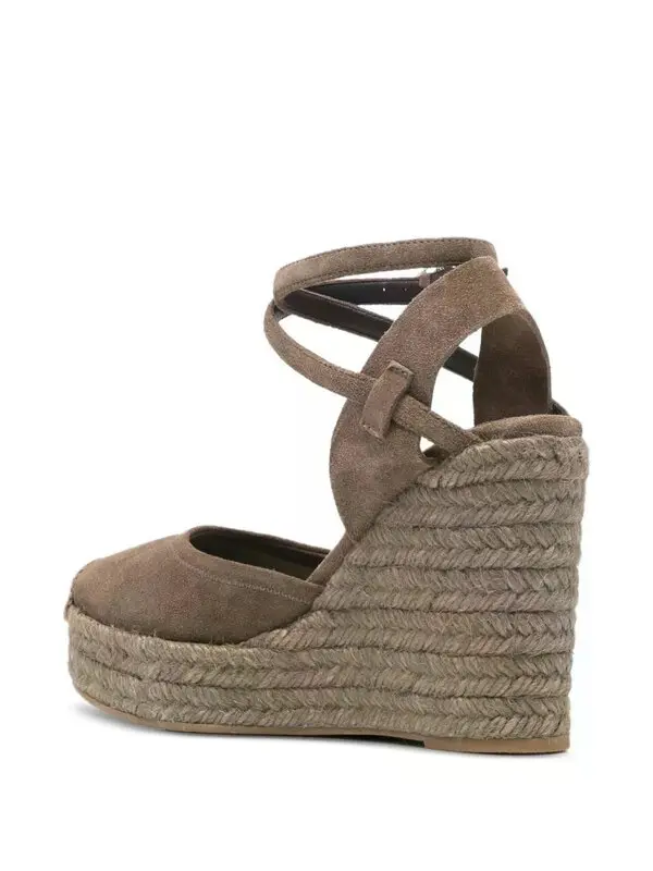 Brunello Cucinelli Suede Espadrille Wedges With Monili Detail