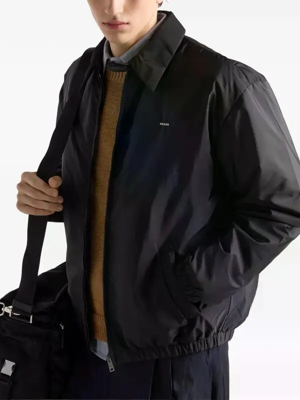 Prada Shirt-style Collar Padded Jacket - Black