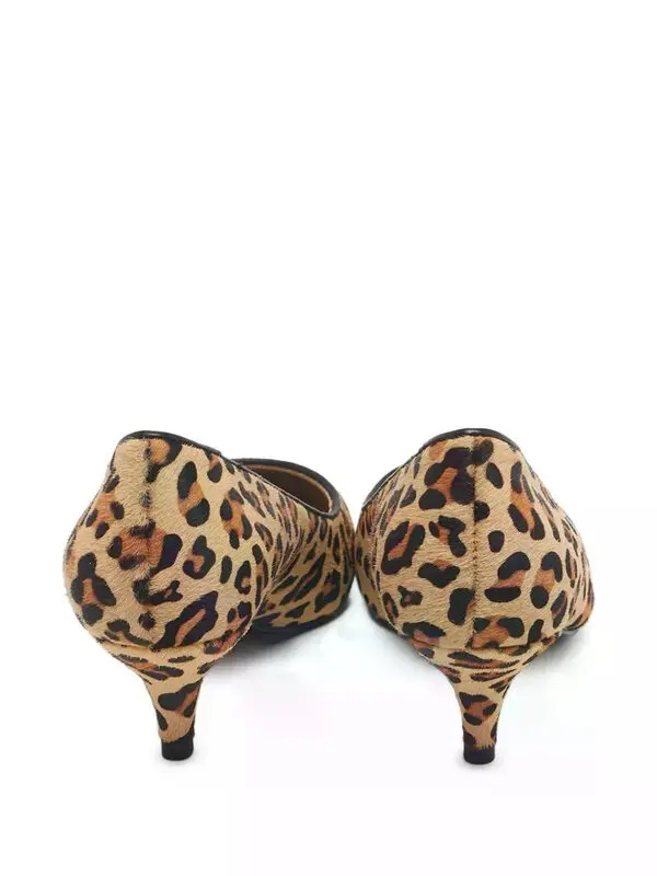 AGE OF INNOCENCE Leopard Print Calf Hair Pointed Toe Kitten Heel Pumps