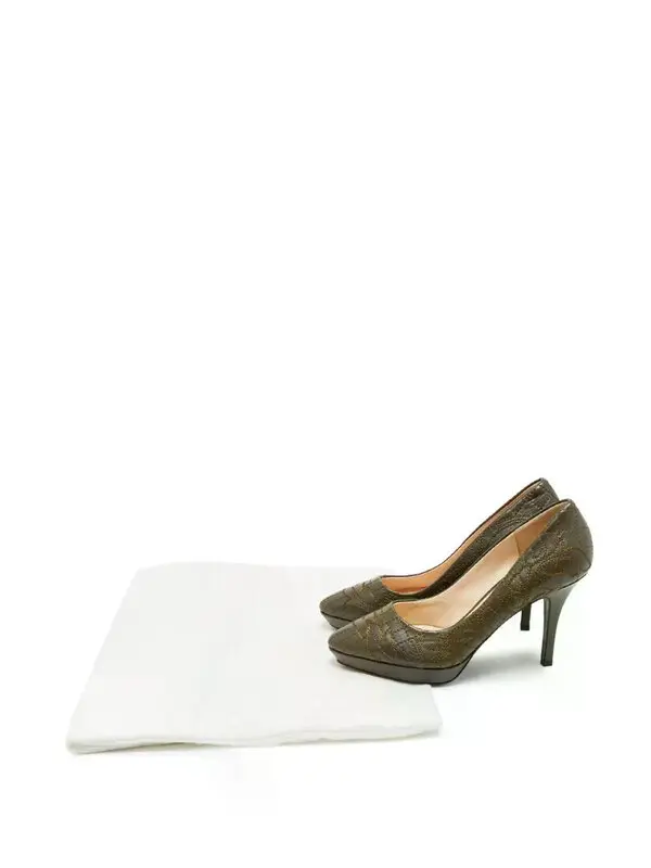 Versace Embroidered Leather Stiletto Pumps