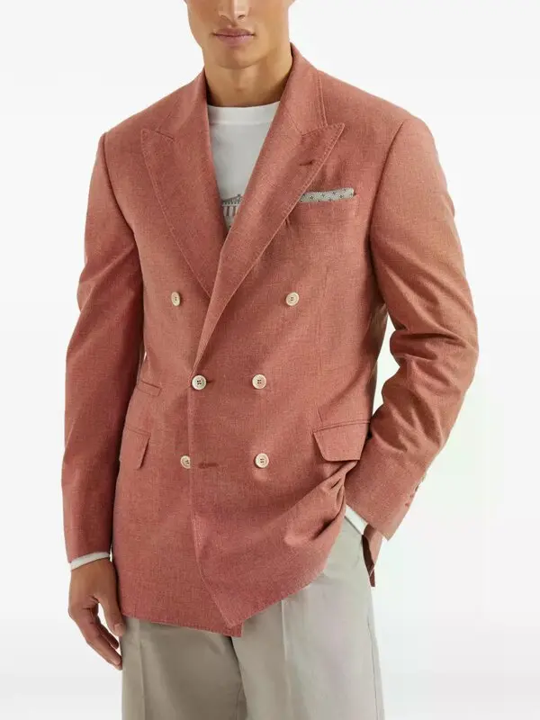 Brunello Cucinelli Double-breasted Blazer - Orange