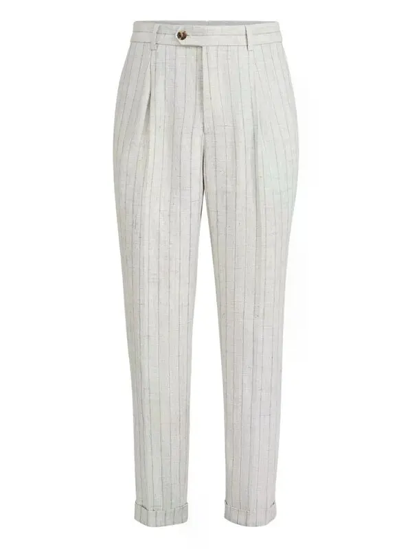 Brunello Cucinelli Striped Pleated Trousers