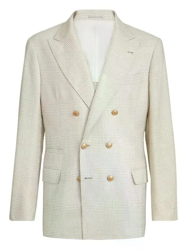 Brunello Cucinelli Prince Of Wales-pattern Double-breasted Blazer