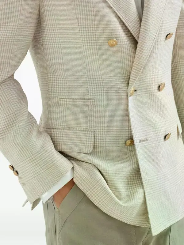 Brunello Cucinelli Prince Of Wales-pattern Double-breasted Blazer