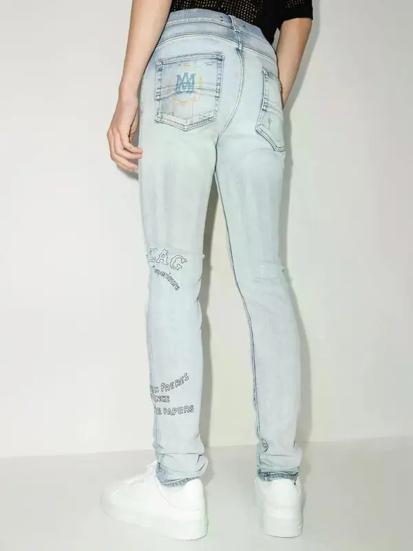 Amiri X Zig Zag Motif-print Skinny Jeans