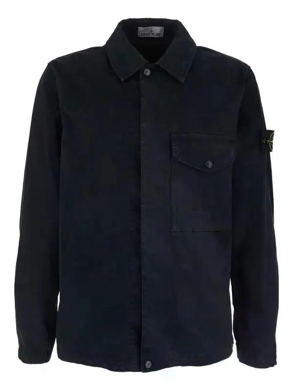 Stone Island Old Effect Pocket Pea Coat - Black