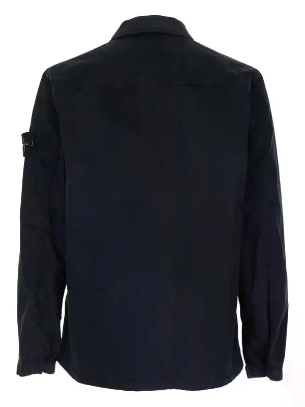 Stone Island Old Effect Pocket Pea Coat - Black
