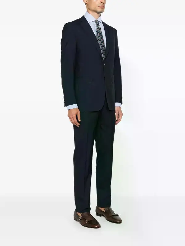 Canali Single-breasted Wool Suit - Blue