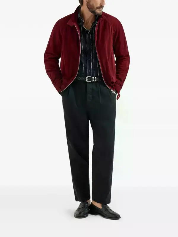 Brunello Cucinelli Stand-collar Suede Jacket - Red