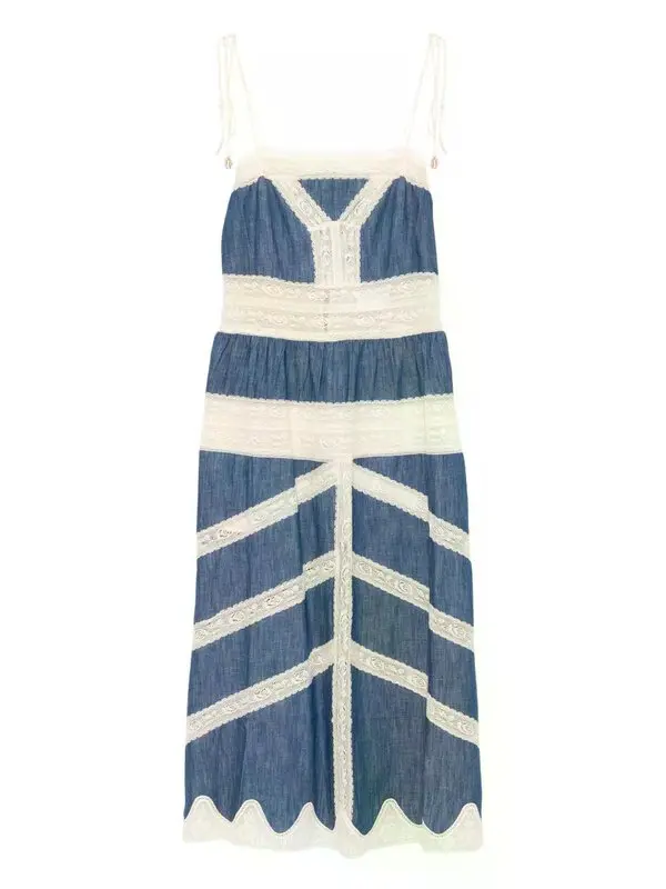 Zimmermann Awaken Lace Trim Dress - Blue