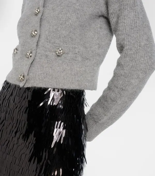 SELF-PORTRAIT Embellished Lace-trimmed Cardigan