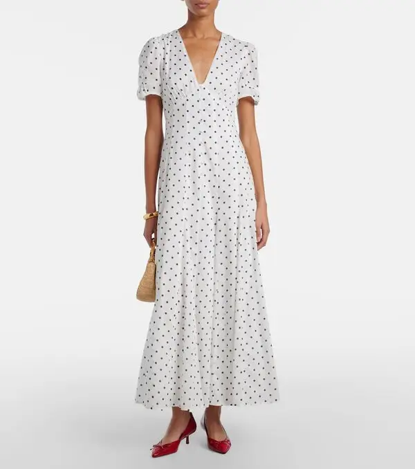 Posse Paloma Polka-dot Maxi Dress - Blue