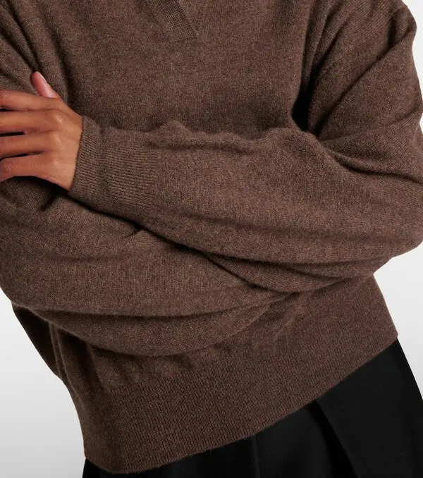 LISA YANG Cashmere Polo Sweater - Brown