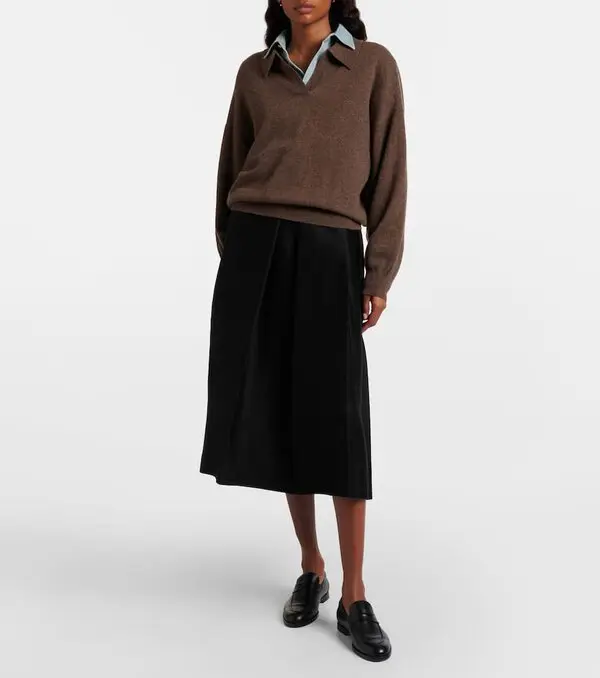 LISA YANG Cashmere Polo Sweater - Brown