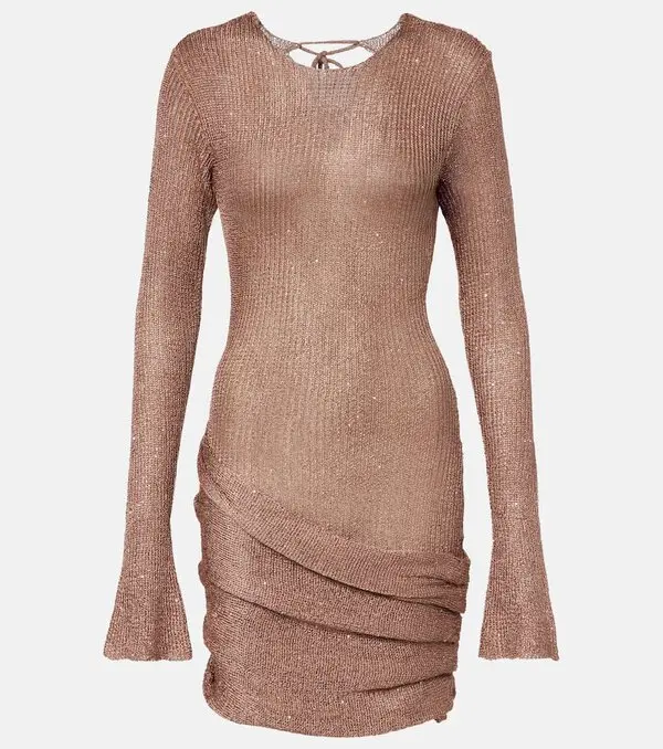 BANANHOT Jones Sequined Mini Dress - Brown