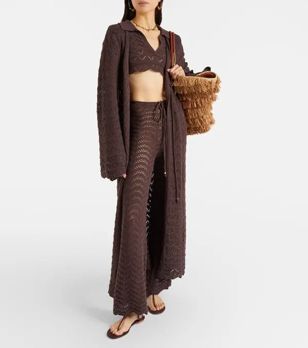 BANANHOT Kim Open-knit Flared Pants