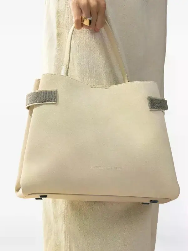 Brunello Cucinelli Medium Embellished Tote Bag - Neutrals