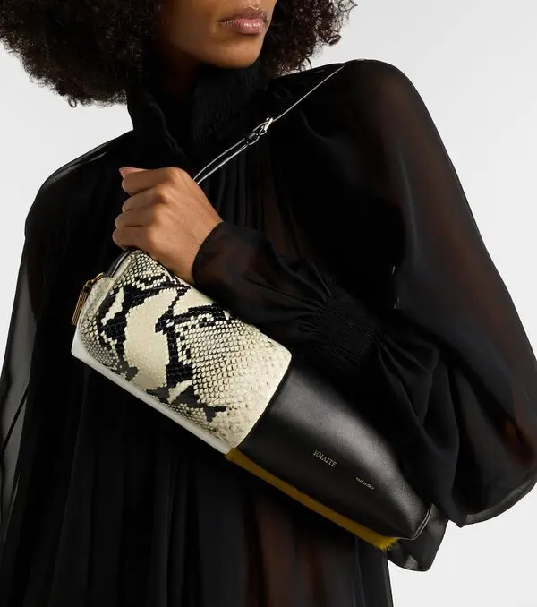 Khaite Kye Paneled Leather Shoulder Bag - Multicoloured