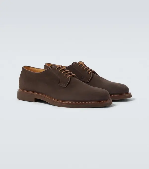 Brunello Cucinelli Suede Derby Shoes - Brown