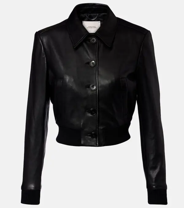 Dorothee Schumacher Sleek Statement Cropped Leather Blouson Jacket