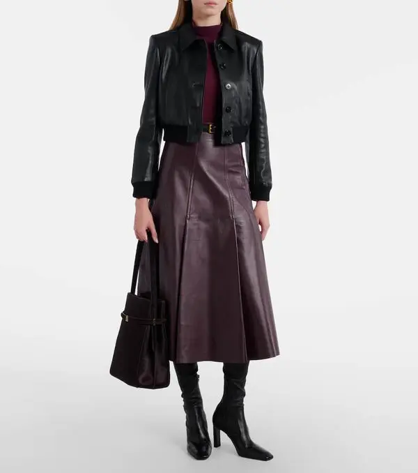Dorothee Schumacher Sleek Statement Cropped Leather Blouson Jacket