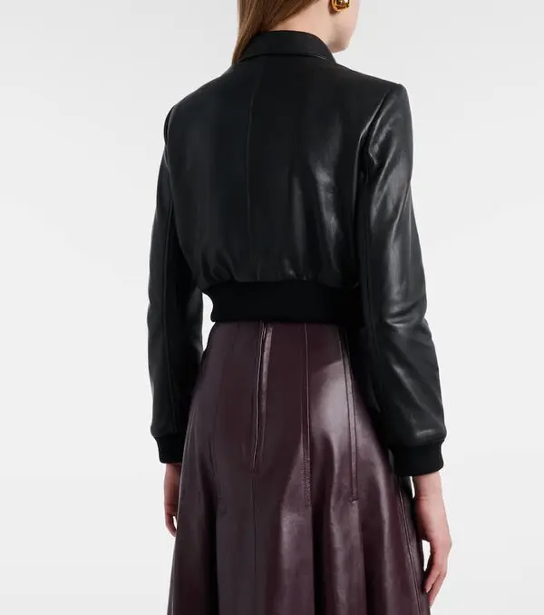 Dorothee Schumacher Sleek Statement Cropped Leather Blouson Jacket