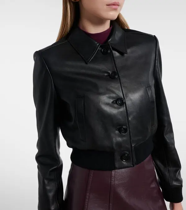 Dorothee Schumacher Sleek Statement Cropped Leather Blouson Jacket