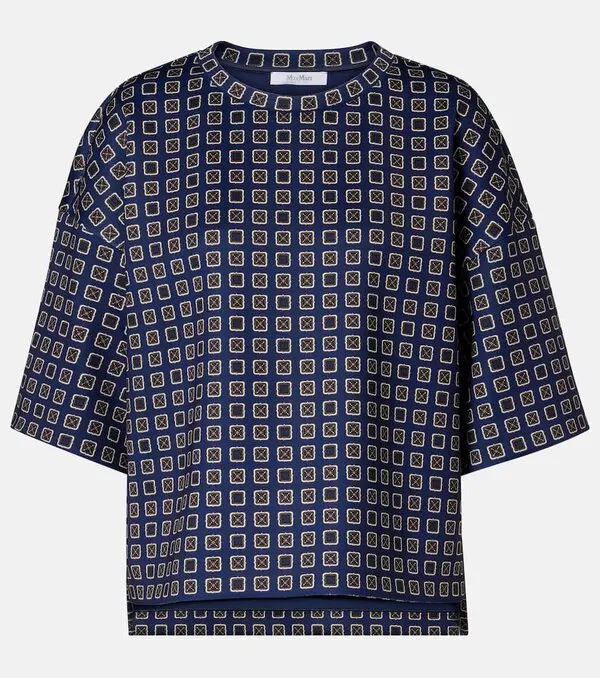 Max Mara Notizia Printed Jersey Top