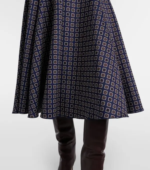 Max Mara Benda Printed Jersey Midi Skirt