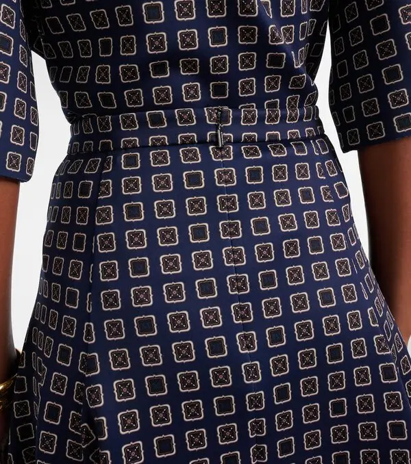 Max Mara Benda Printed Jersey Midi Skirt