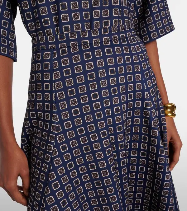 Max Mara Benda Printed Jersey Midi Skirt