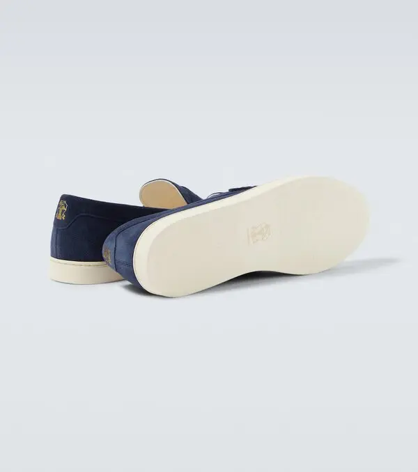 Brunello Cucinelli Suede Slip-on Sneakers - Blue