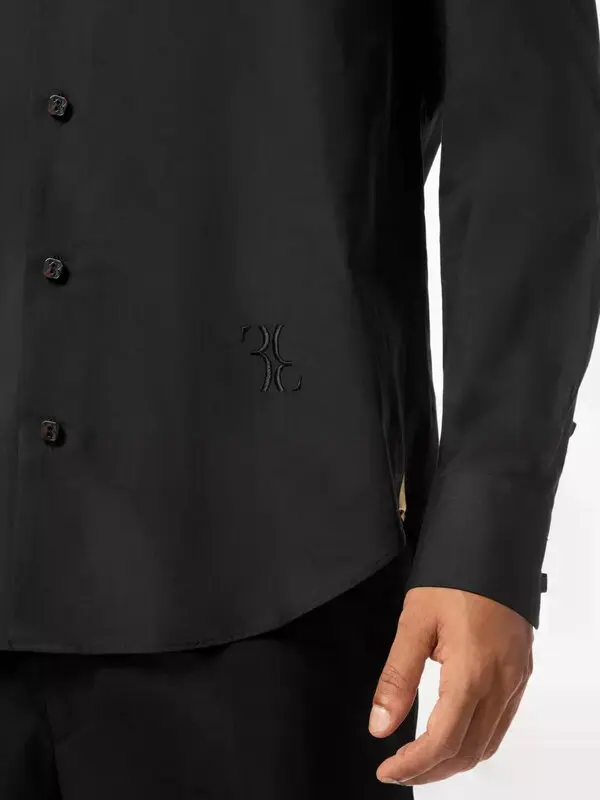 BILLIONAIRE Tuxedo Shirt Gold Cut - Black