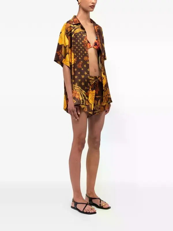 DONDE ESTEBAN Floral-print Drawstring Shorts